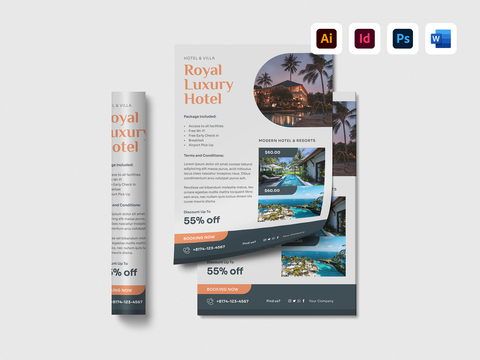 Villa Hotel Resorts Flyer Template by Hekeno Studio on Dribbble