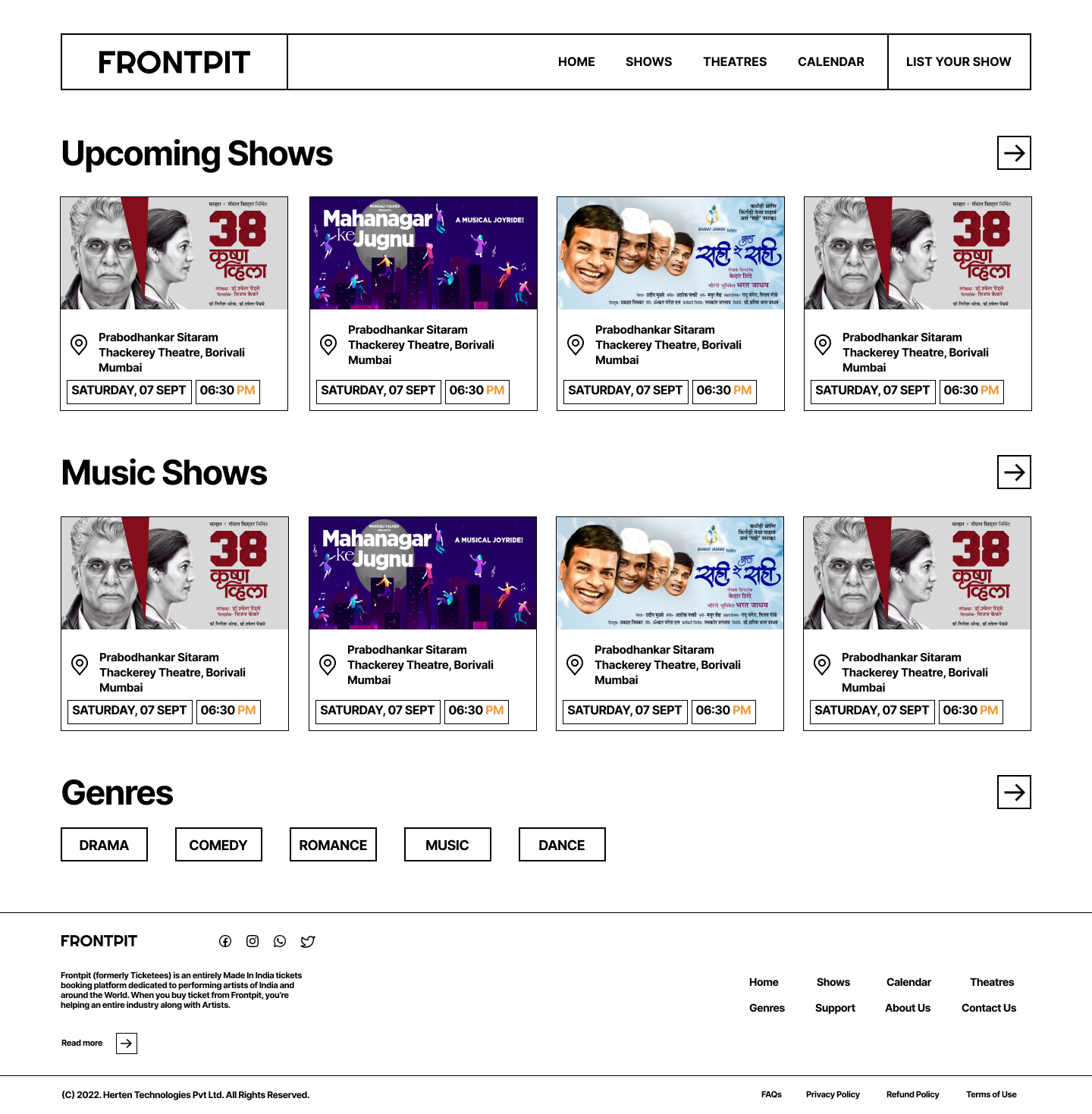 Frontpit - Tickets booking platform by Vineet Sawant on Dribbble