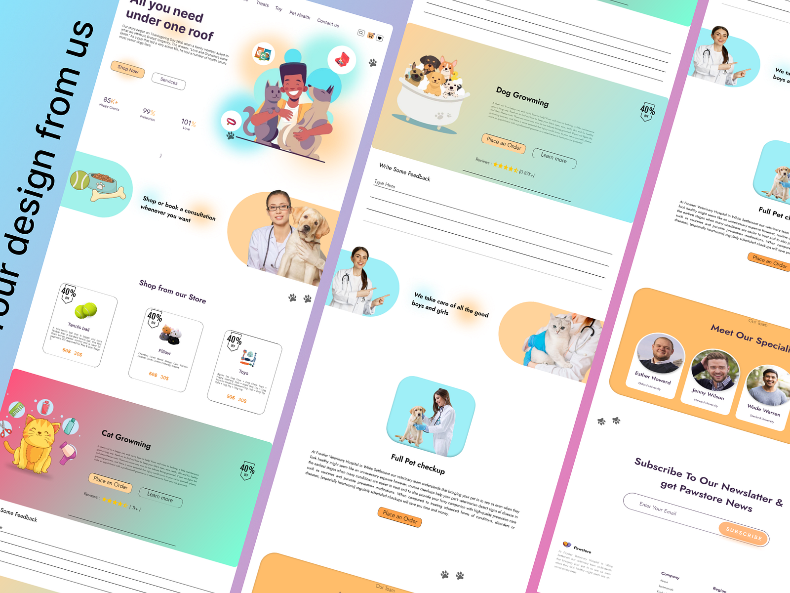 A Pet based WEbsite Design 💥 by Jisan Ahmed on Dribbble