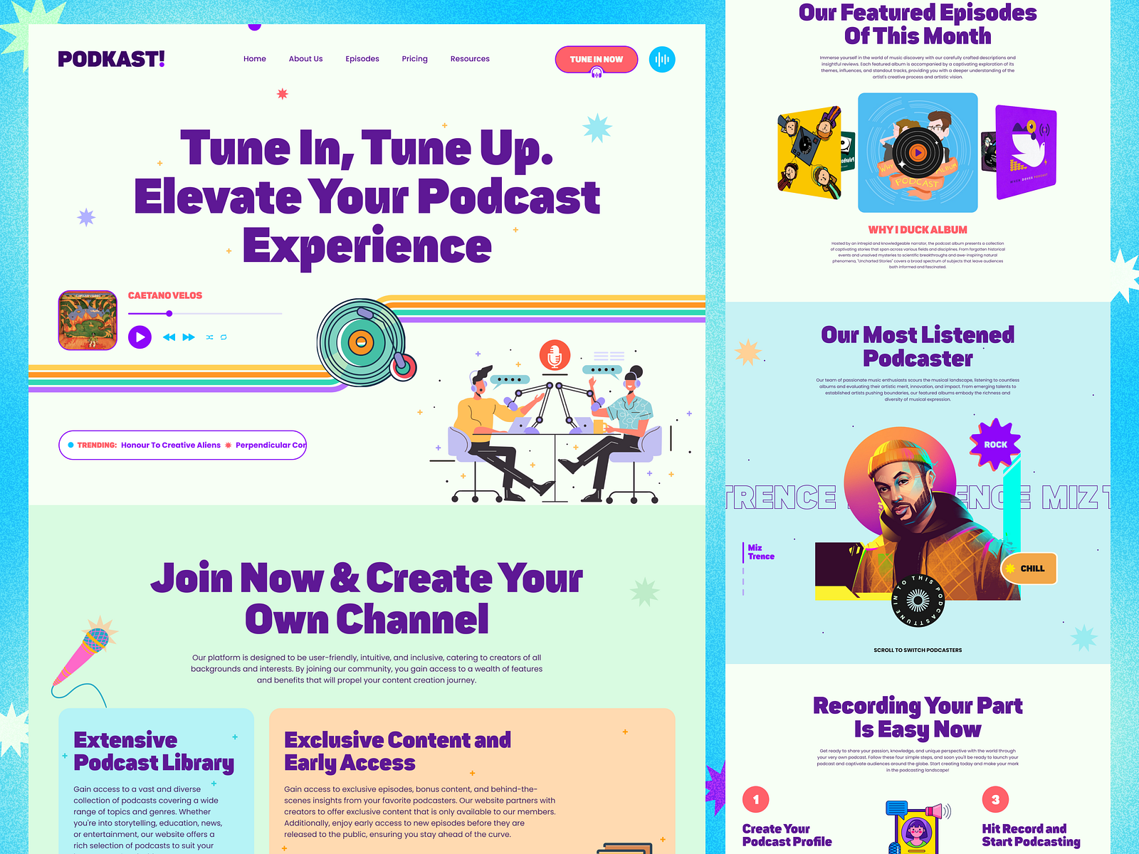 Podcast trending ui design modern startup business website by Rezwan ...