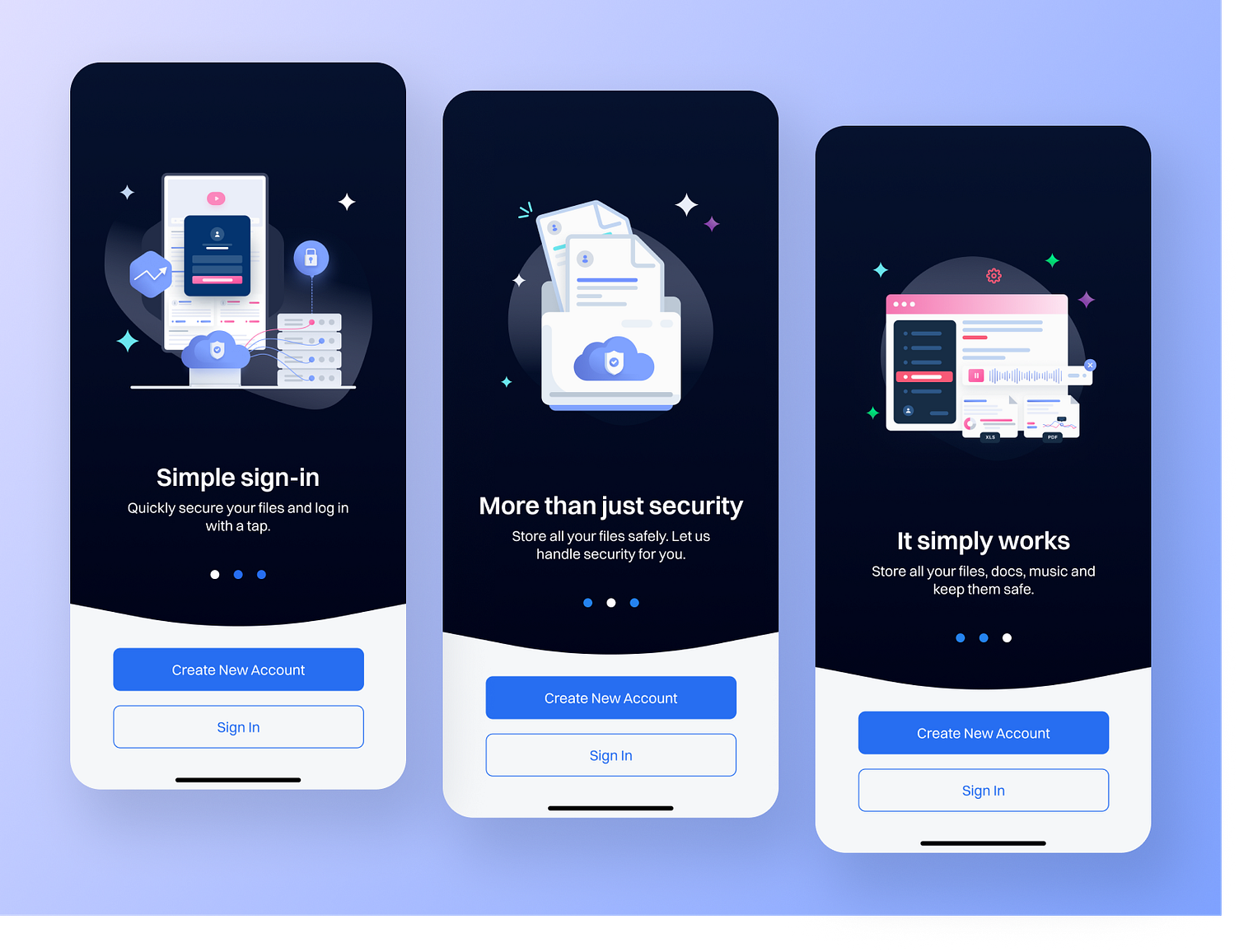 File security app - Onboarding by Daniel Timofte on Dribbble