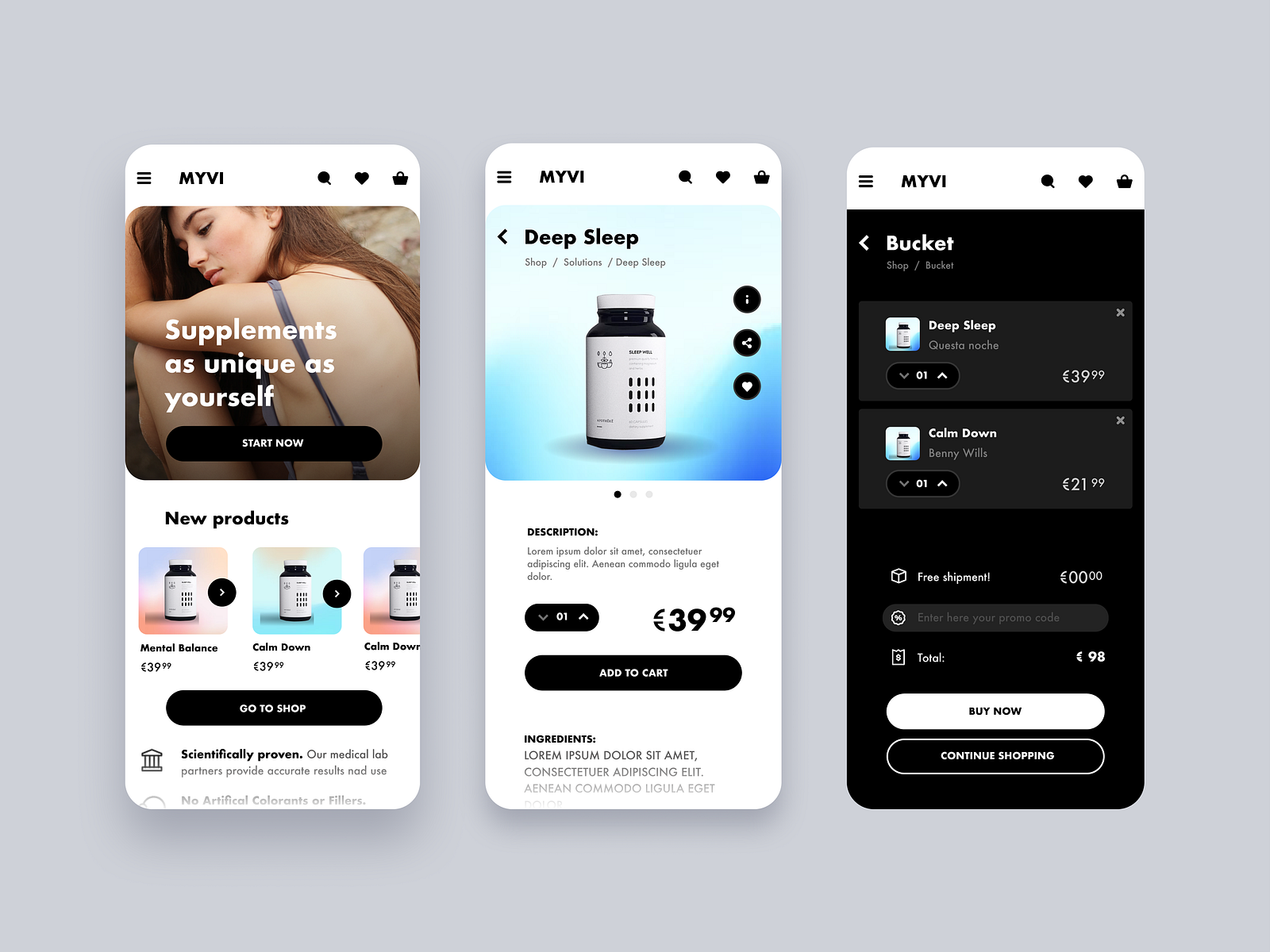 Supplement Shop by Alexandra Posch on Dribbble
