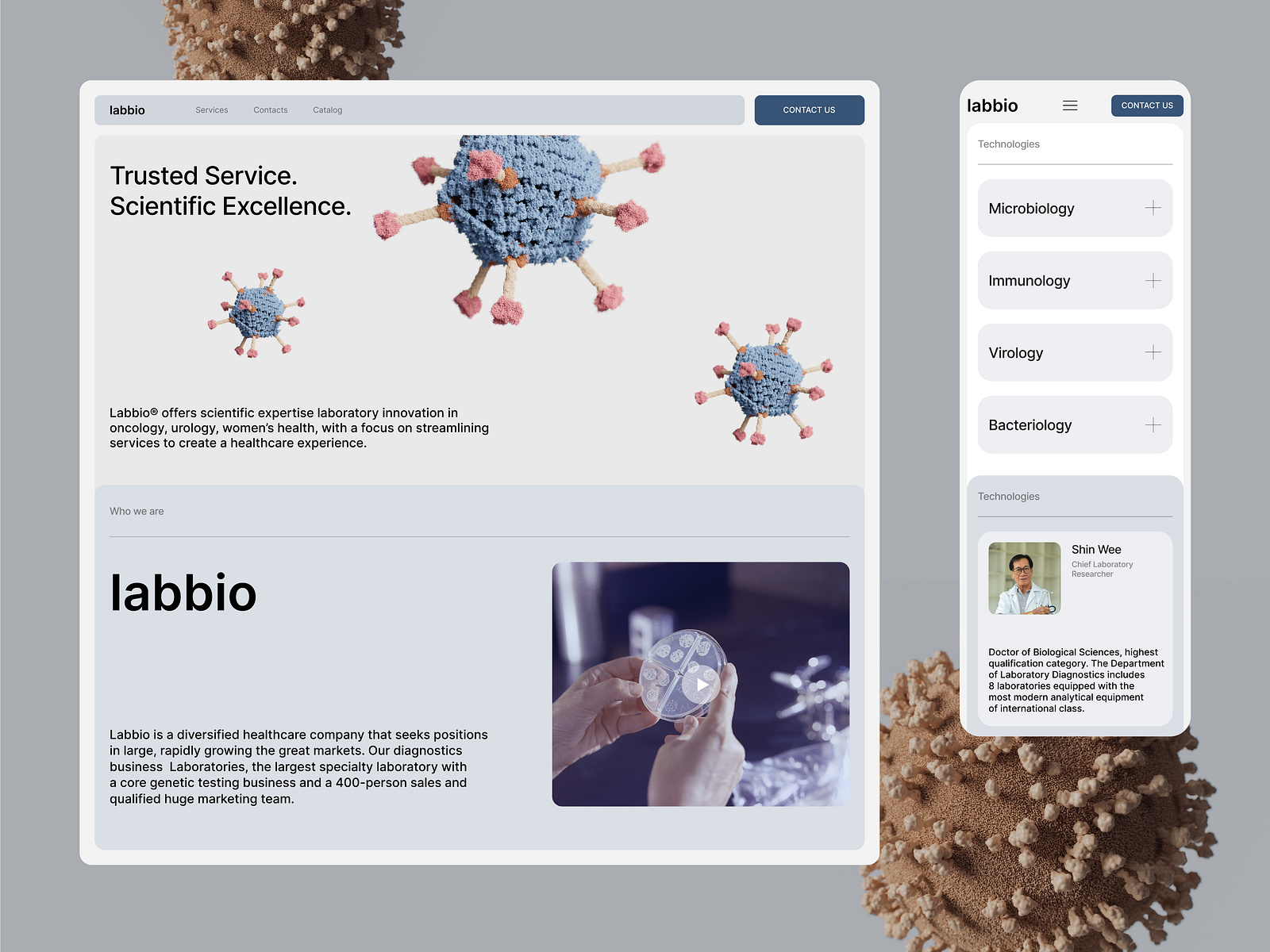 Website design for biological laboratory - LABBIO by Daria Lym on Dribbble