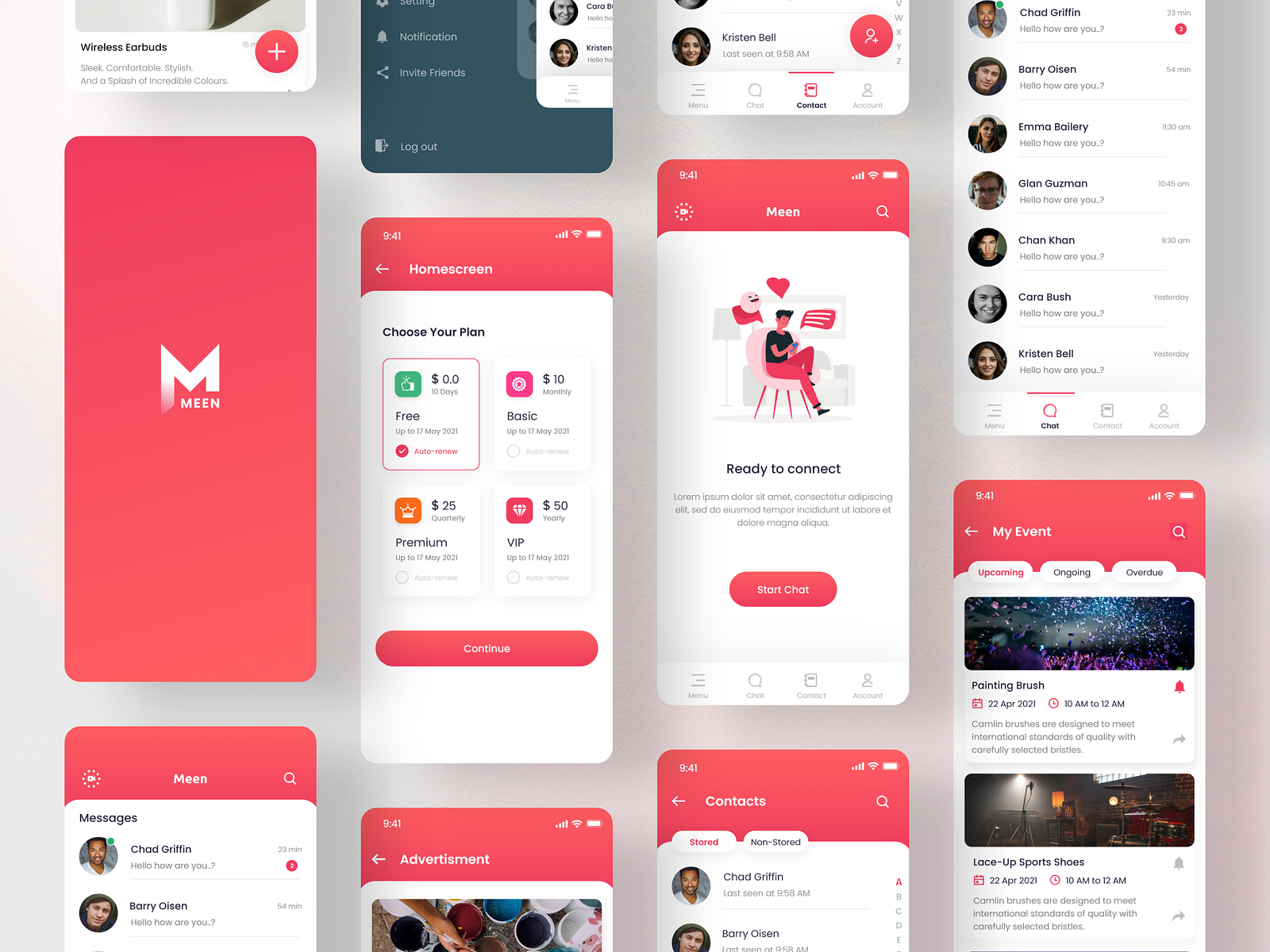 Meen App - Chat Mobile App by Amit Rajora on Dribbble