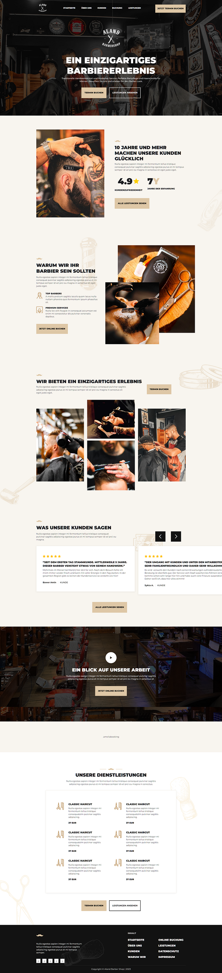 Web design for a barber shop from Germany by Louis Maurice Dietl on ...
