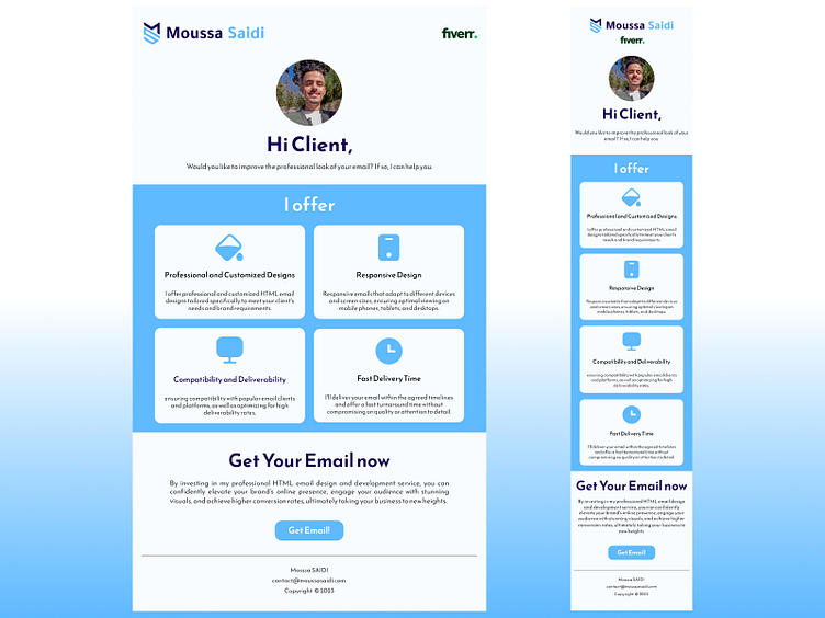 HTML Responsive email template by Moussa Saidi on Dribbble