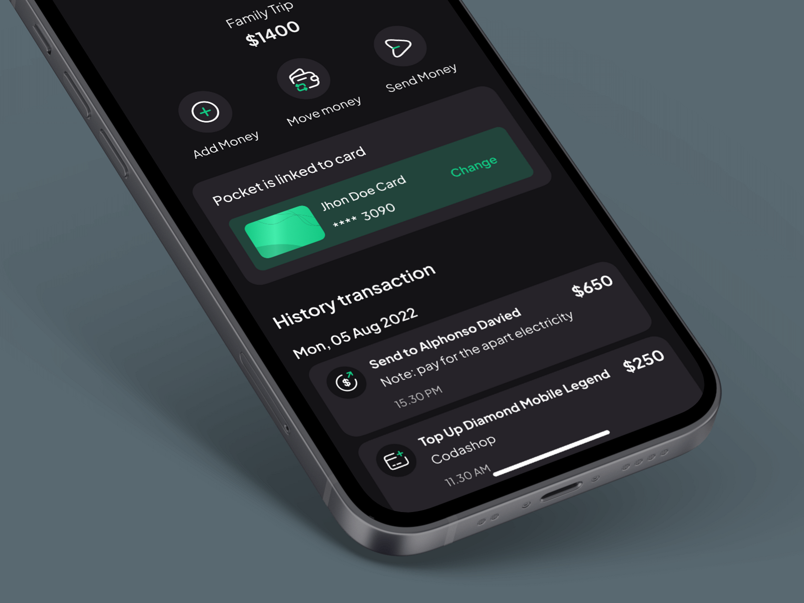 PocketPal - E Wallet App UI Kit (Send Money) by Nija Design for Nija ...