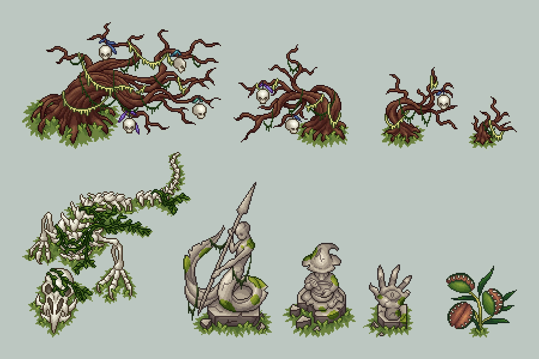 Swamp Objects Top Down Pixel Art by 2D Game Assets on Dribbble