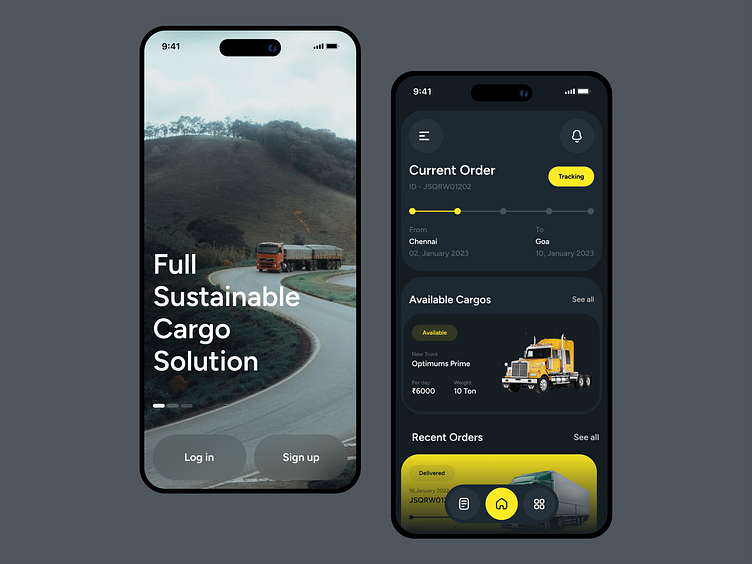 Delivery Logistic Transportation Mobile App UI by intorque on Dribbble