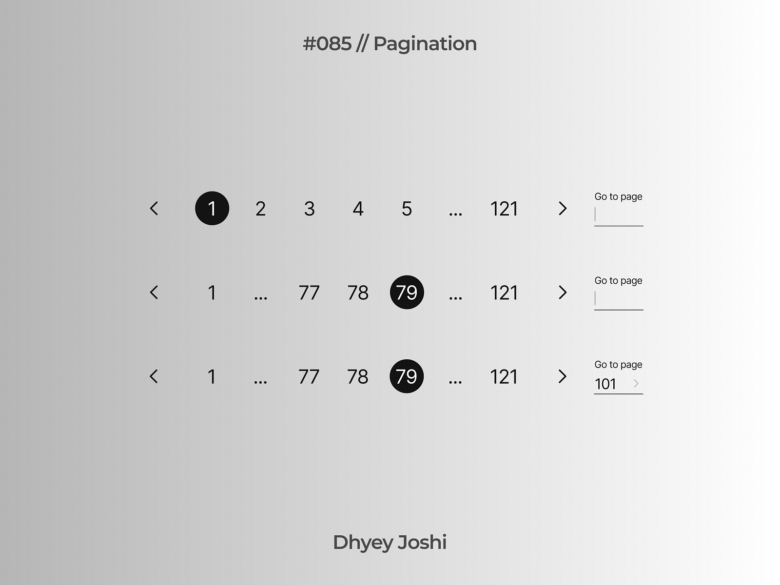 Day 085 - Pagination by Dhyey Joshi on Dribbble