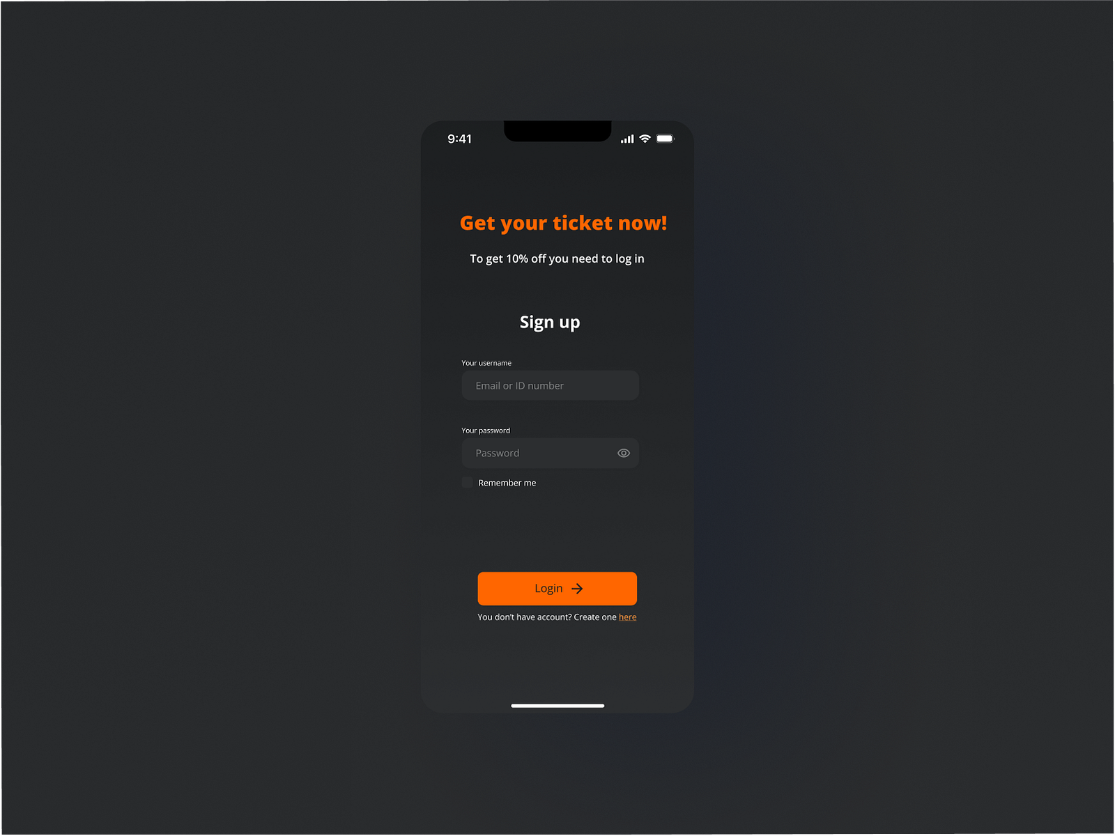 Dark Sign up mobile app by Marek Erben on Dribbble