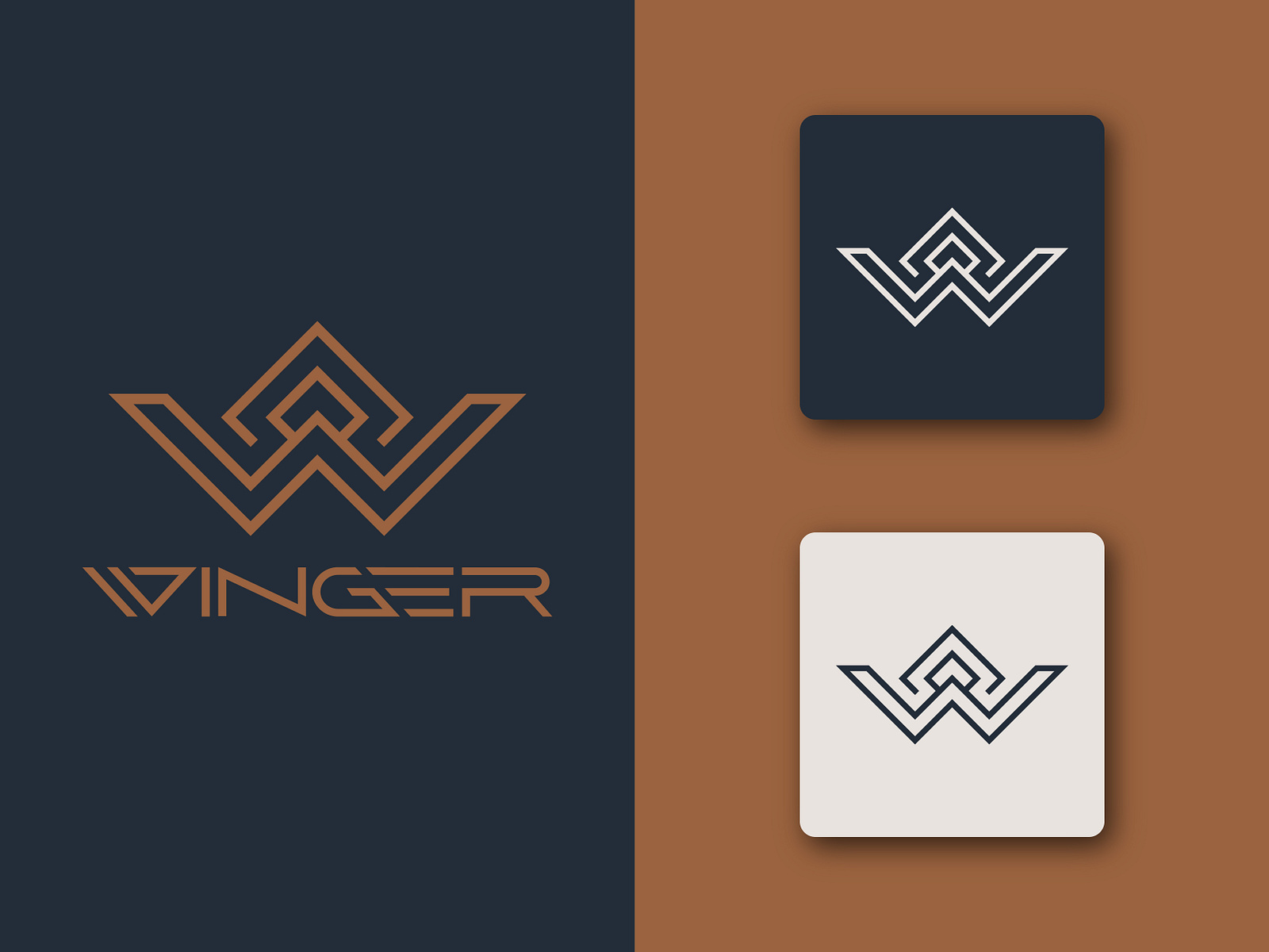 Winger - Minimal, Modern, Branding Logo Design by Izazul Mohsin on Dribbble