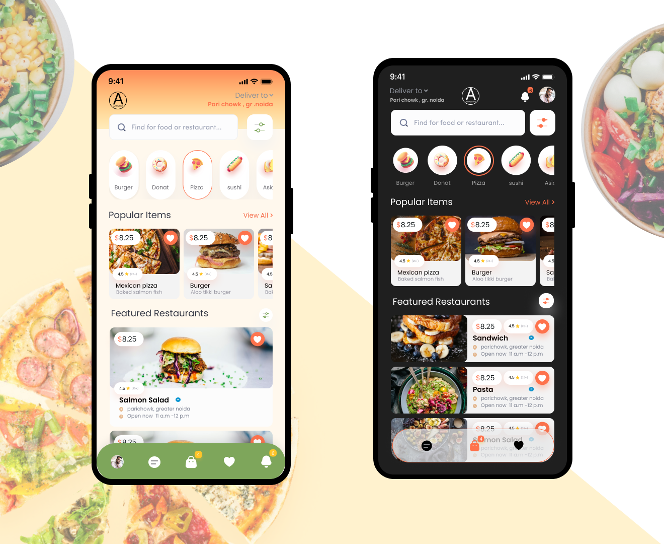 Food app by Aashi Chowdhary on Dribbble