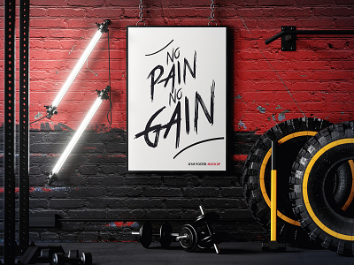 Poster Frame In Gym Mockup PSD by StreetD on Dribbble