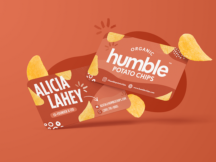 Business Cards for Potato Chips Brand by Darkroast.co on Dribbble