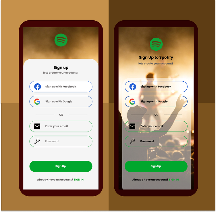 SPOTIFY Sign Up by Divya Dhamale on Dribbble