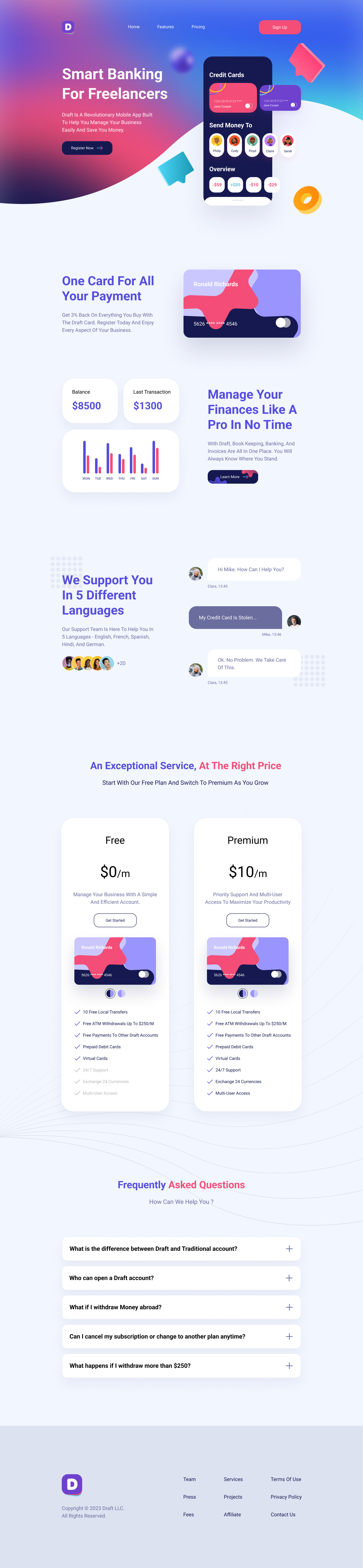 Bank Landing page by AJ on Dribbble