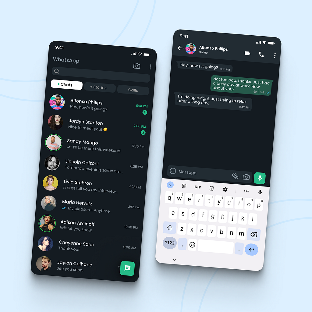 Direct Messaging App UI by Devindra Bhut on Dribbble