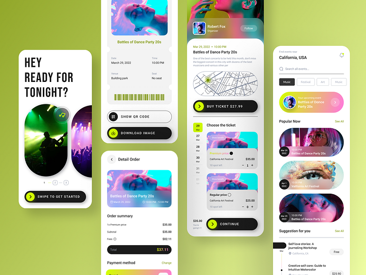 Dance Party Event Scheduling App by FlutterTop UI/ UX for Fluttertop ...