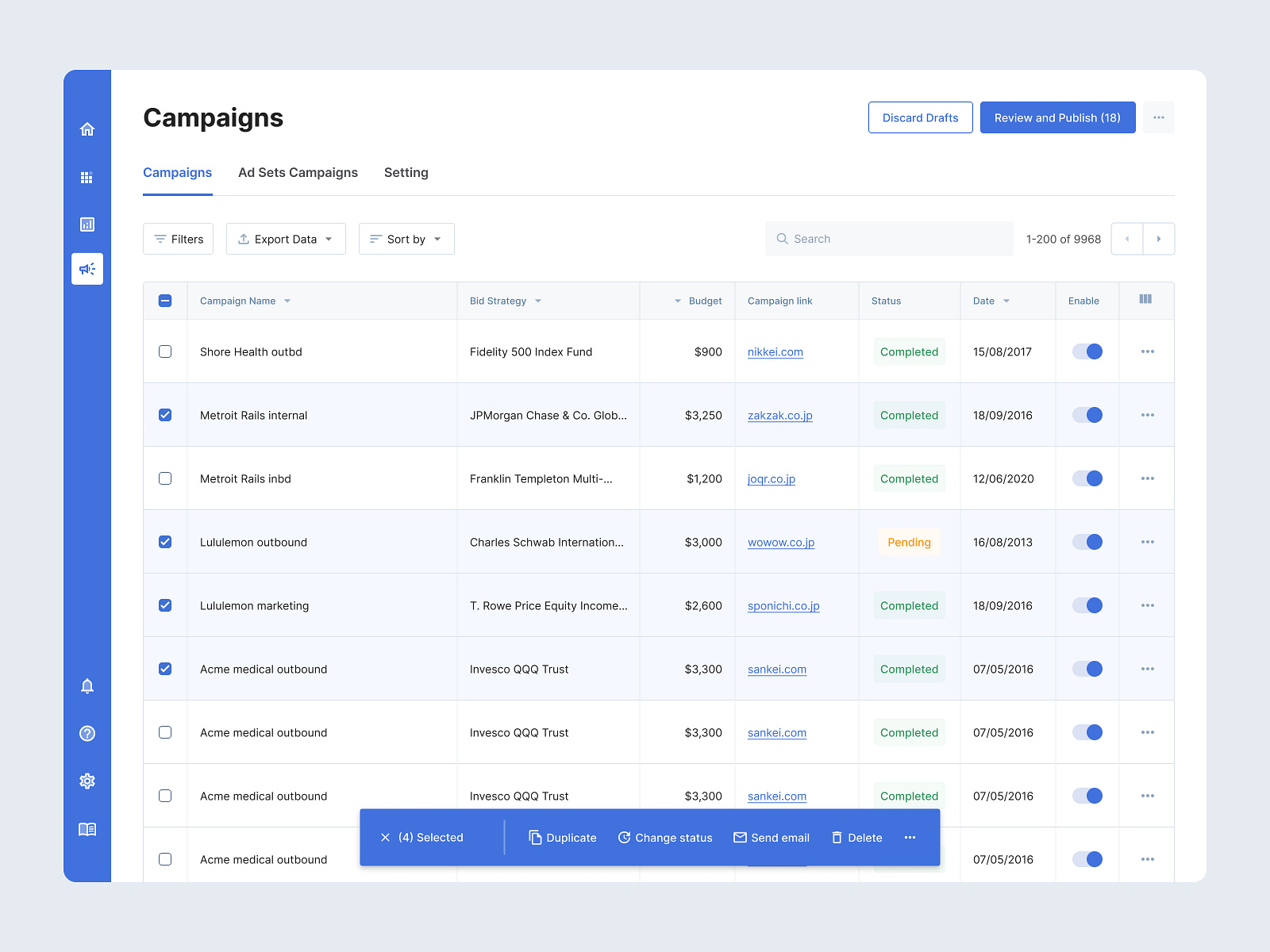 Campaigns: table by Dmitry Kolesnikov 🇺🇦 on Dribbble