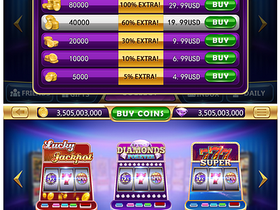 A slot game UI design by Susan on Dribbble