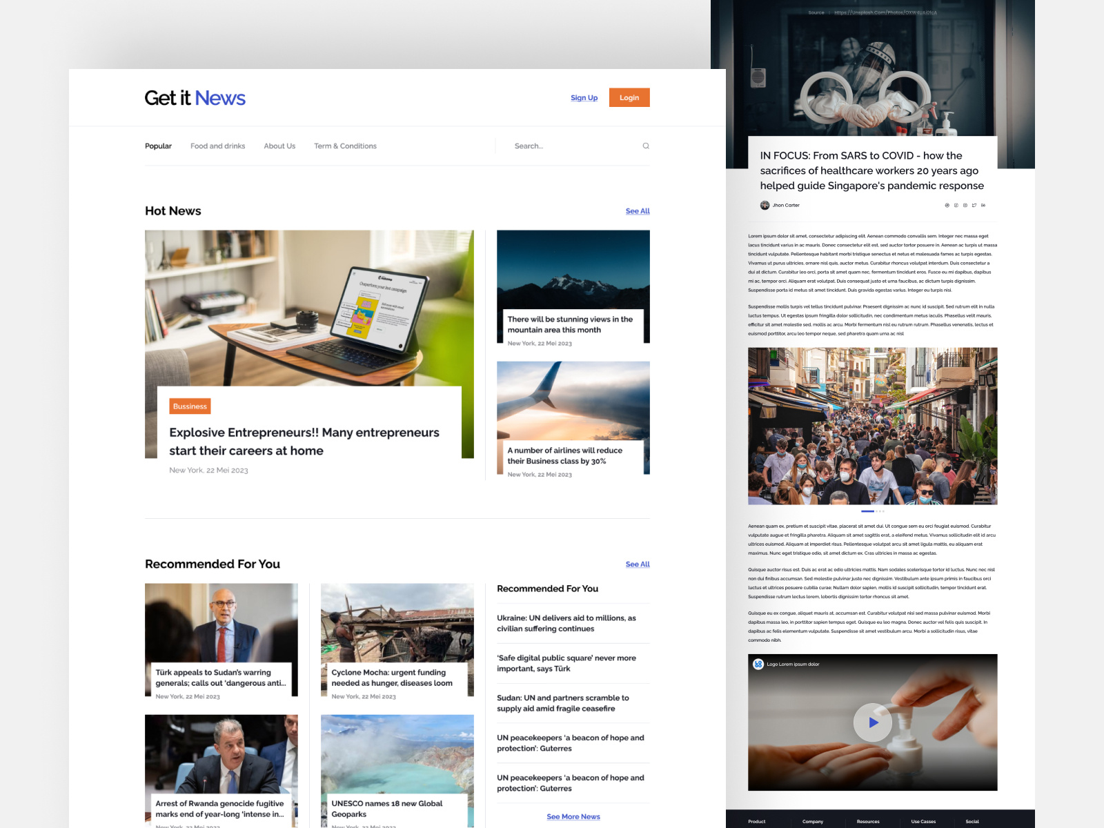 News ~ Landing Page by Ahmad Maulana on Dribbble