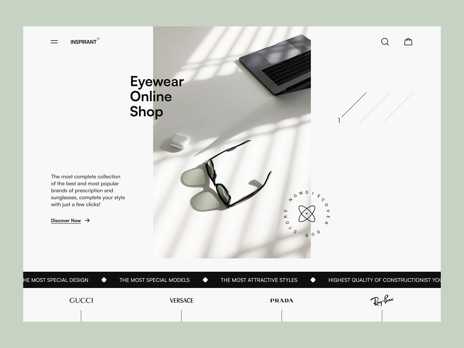 Inspirant eyewear online shop 🕶️ by Ryan Saedi for Echo on Dribbble