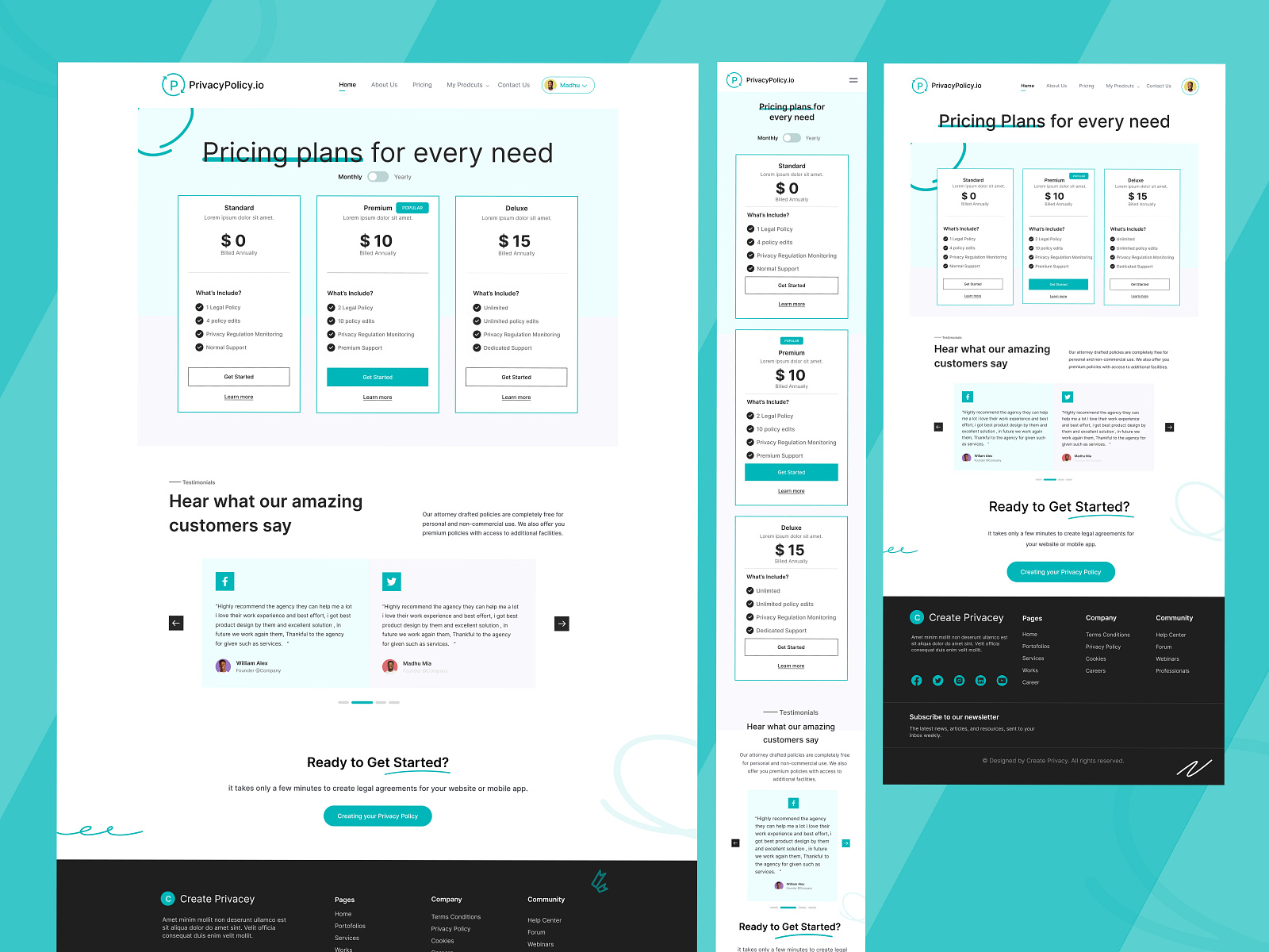 Pricing Plan UI Design by Madhu Miah on Dribbble