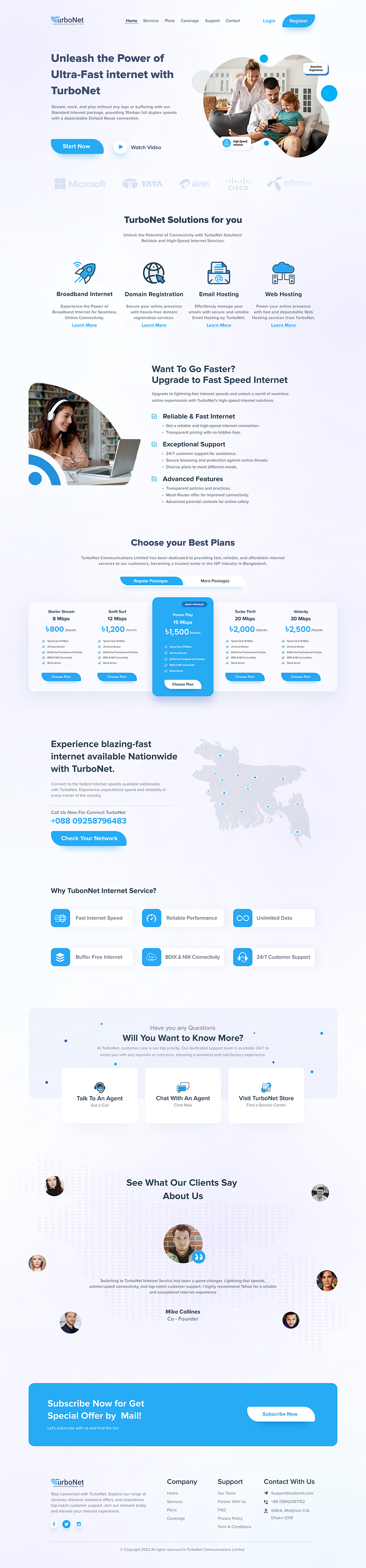 Internet Service Provider Website Design by Jonaidul Islam on Dribbble