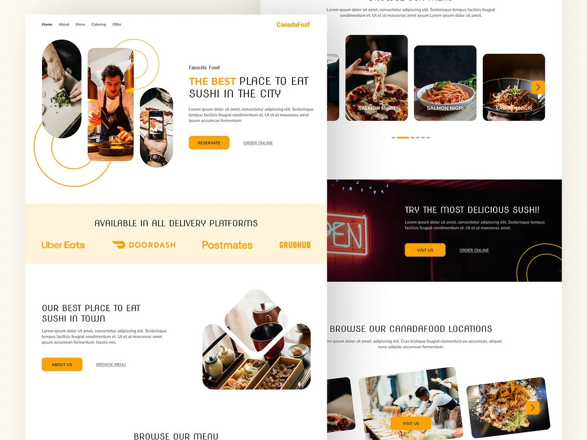 Food Landing Page Design designs, themes, templates and downloadable ...