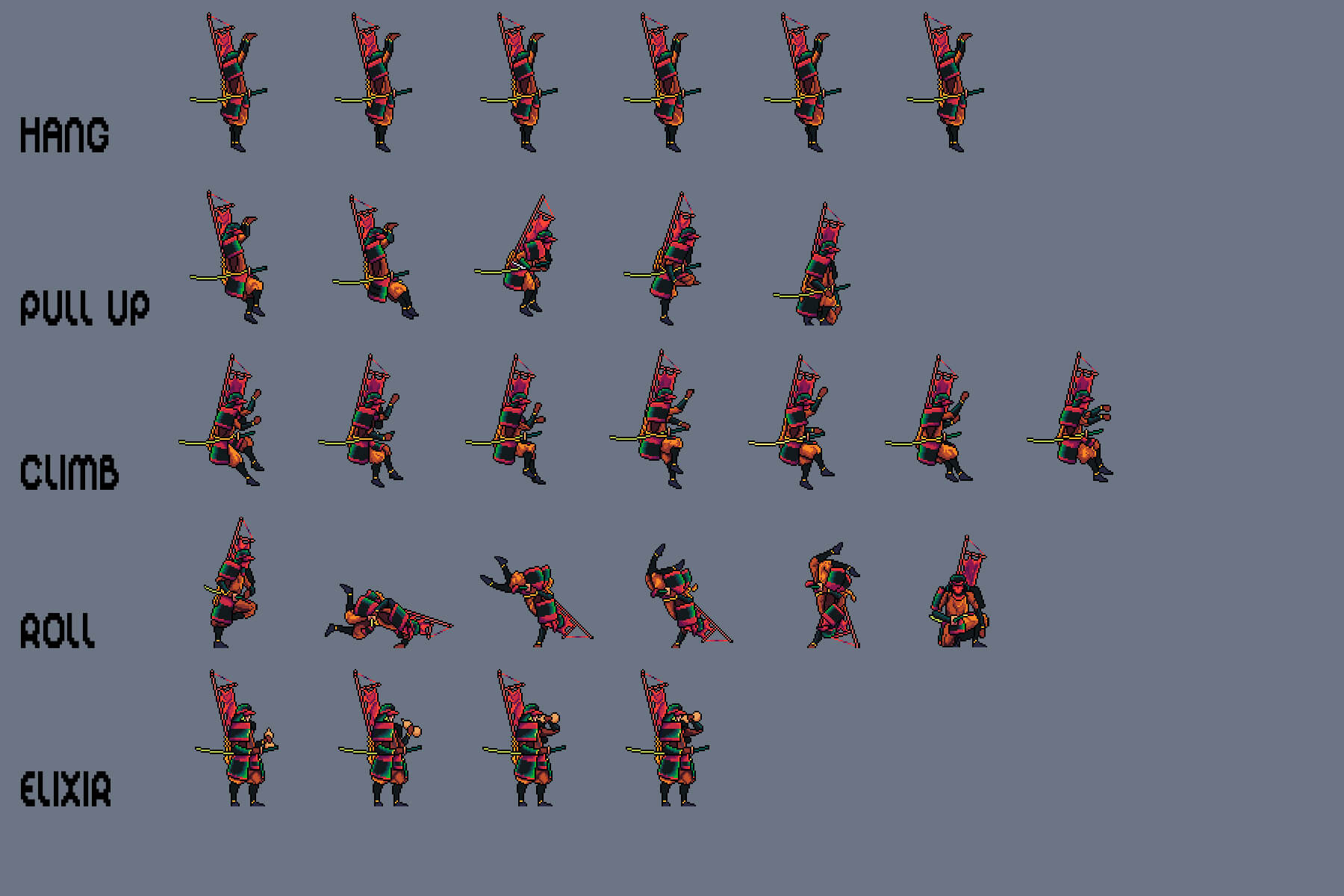 Samurai Pixel Art Sprites Pack 2 by 2D Game Assets on Dribbble