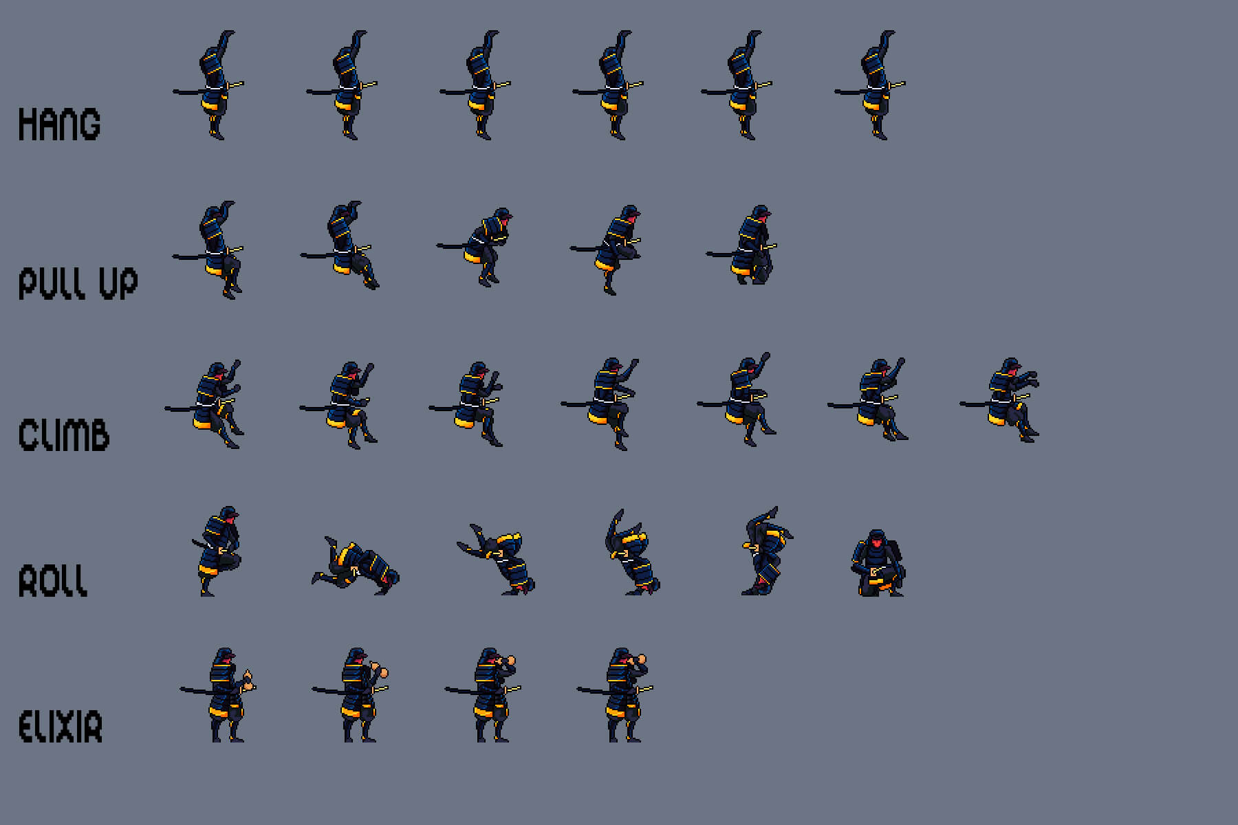 Samurai Pixel Art Sprites Pack 2 by 2D Game Assets on Dribbble