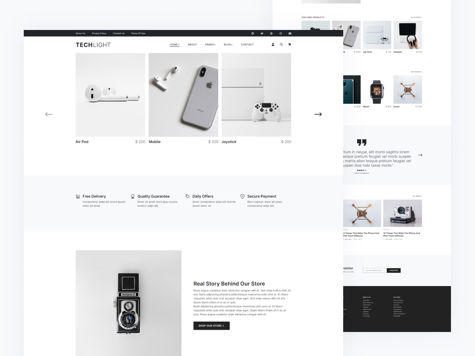 TechLight – Tech Store And Tech Blog Website Template by ...