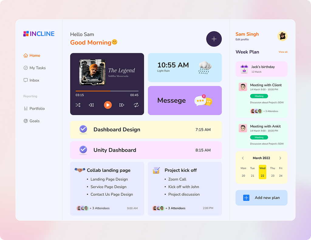 Daily office work Dashboard by Saurabh Singh on Dribbble