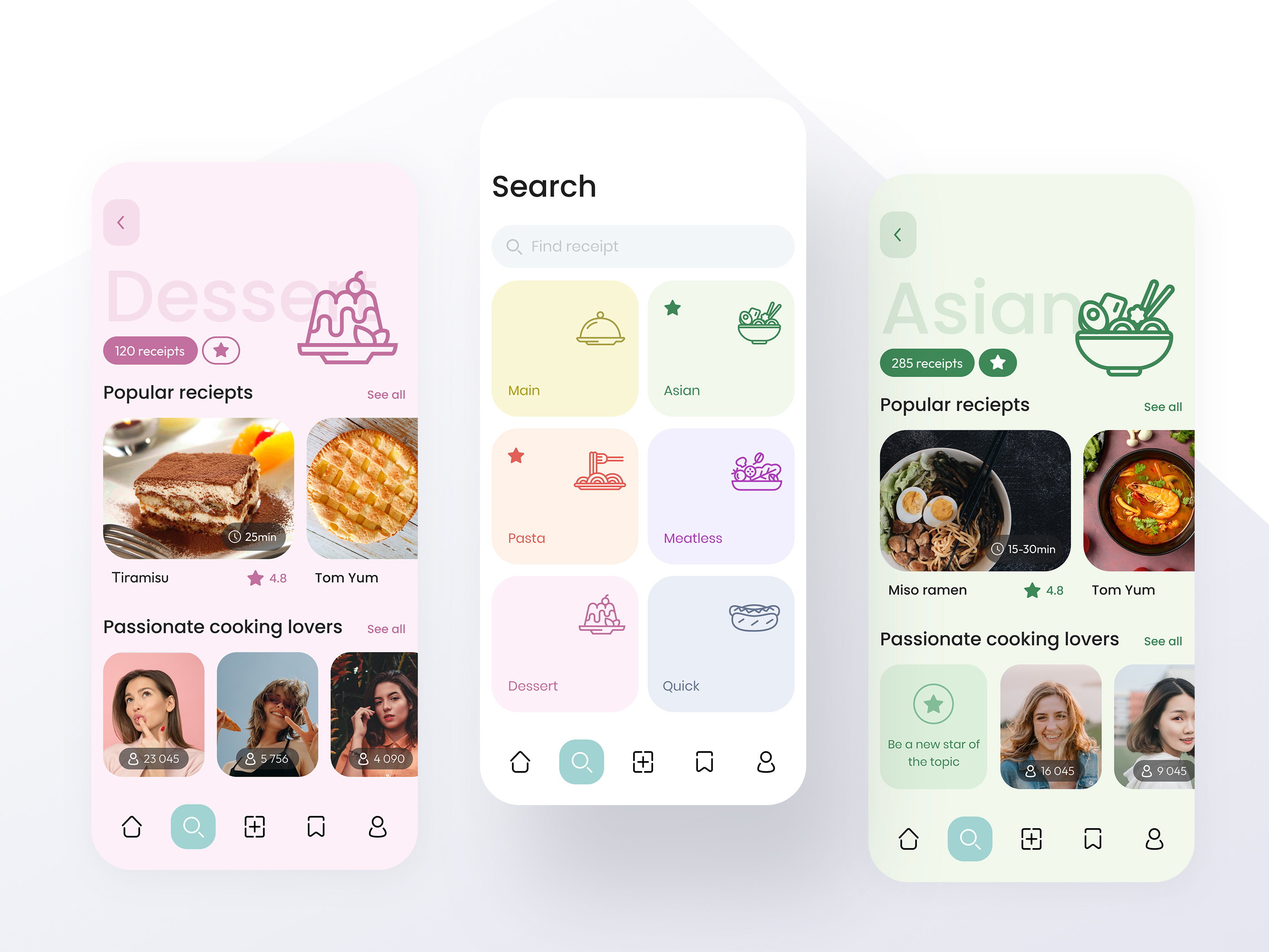Cooking mobile app by Vitaly Maslo on Dribbble