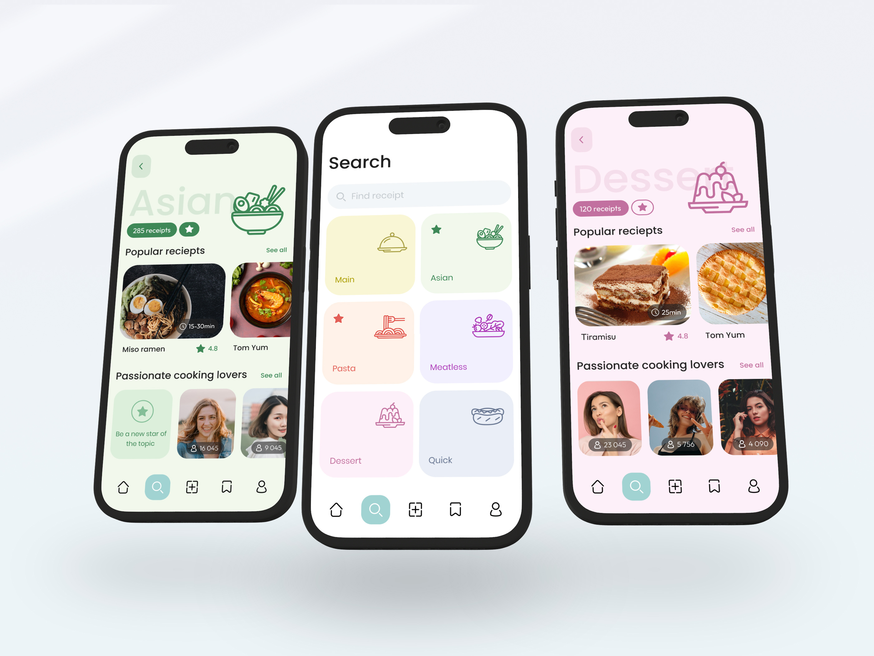 Cooking mobile app by Vitaly Maslo on Dribbble