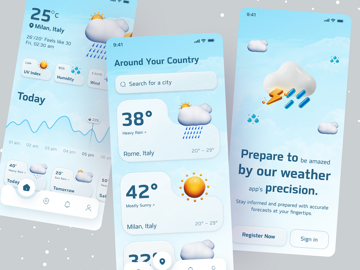 Weather App designs, themes, templates and downloadable graphic ...