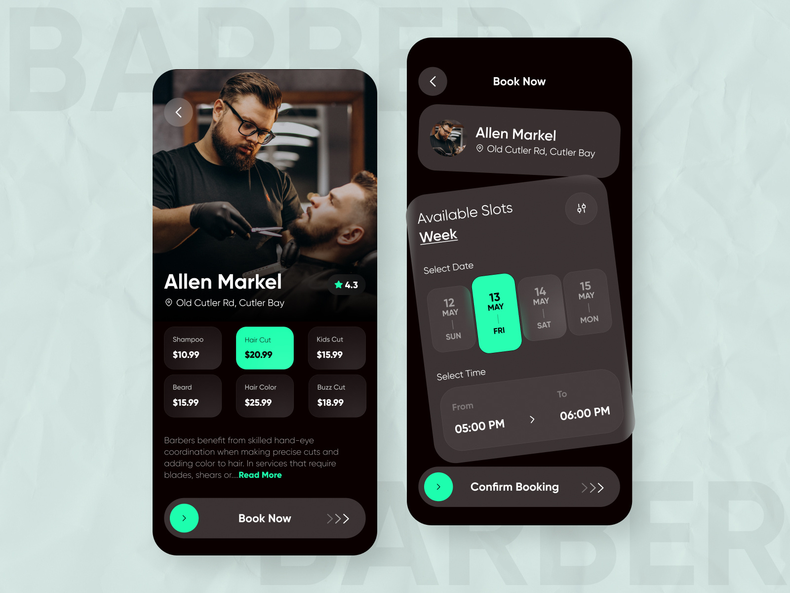 Online Booking App Design for Barbers by MQoS UI/UX for MultiQoS on ...