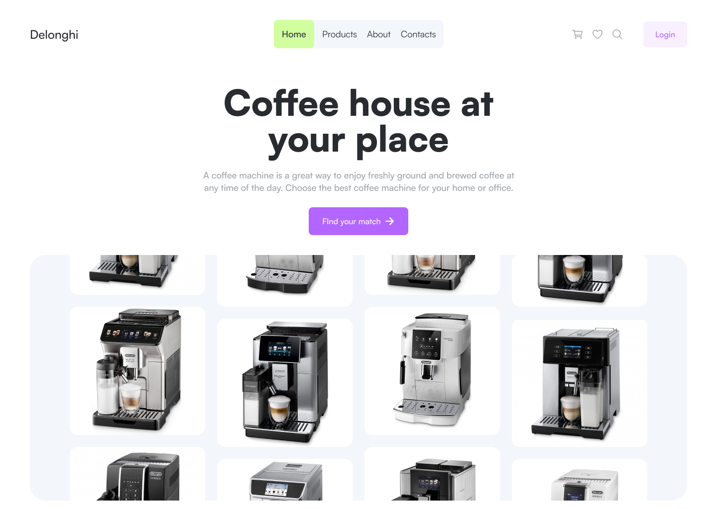 Website for coffee machines store by Zlata Troianovska on Dribbble