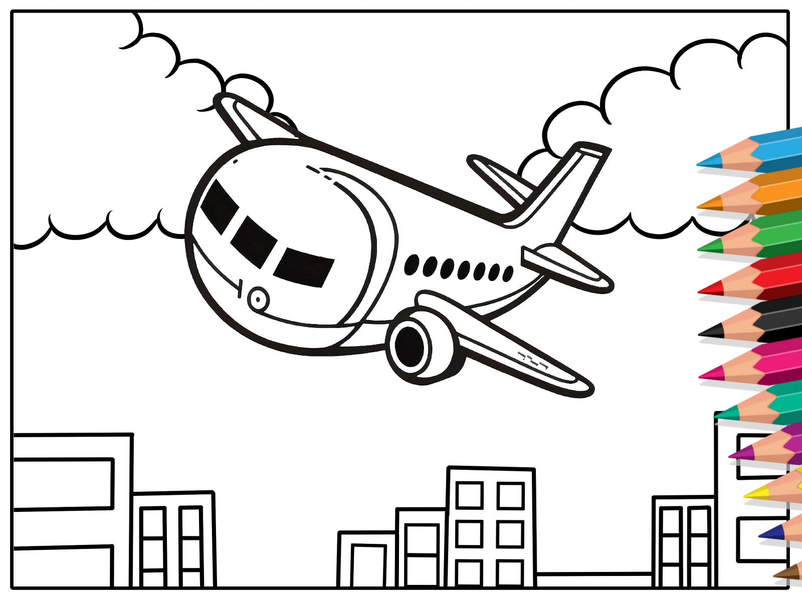Plane / Airship Coloring Pages for Kids by Laser and Lollipop on Dribbble