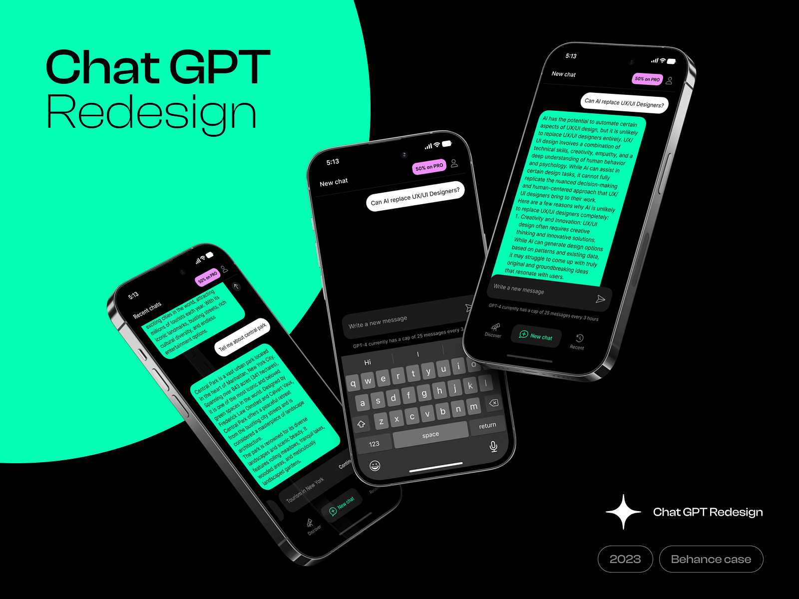 Chat GPT (Open AI) app redesign by Anton Savitskiy on Dribbble