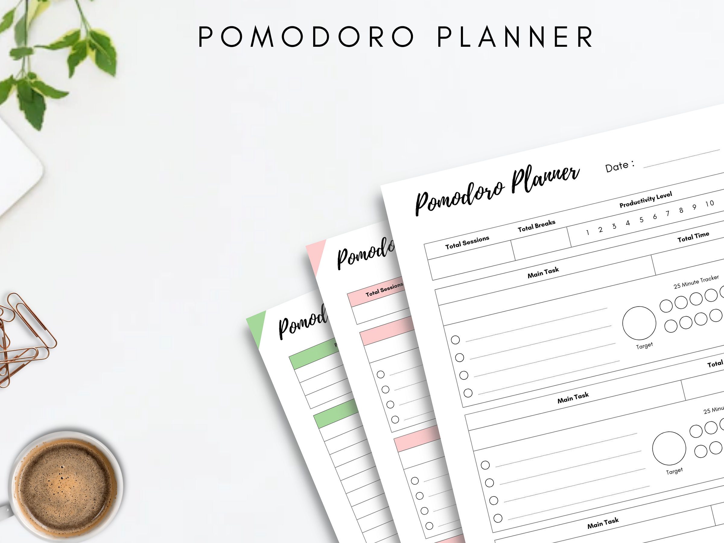 Pomodoro Planner Template by Soukaina on Dribbble