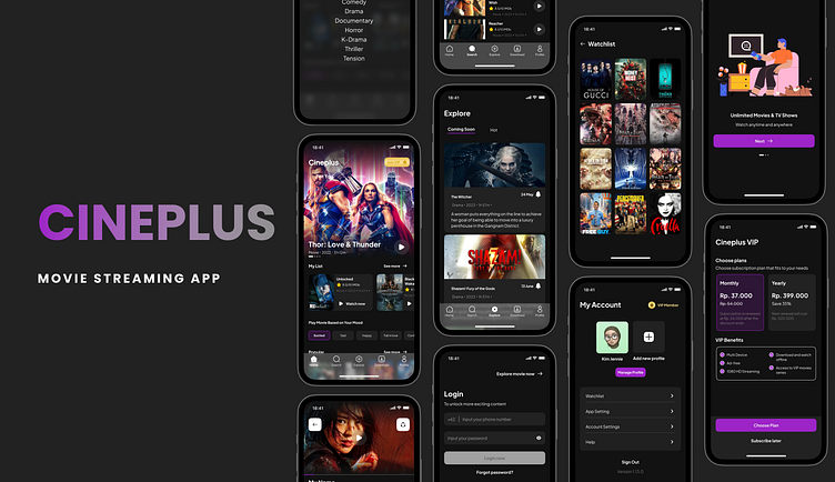 Cineplus - Movie Streaming App by Khusnul Khotimah on Dribbble