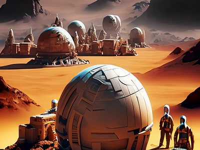 Human Civilization on Mars by amusemac on Dribbble