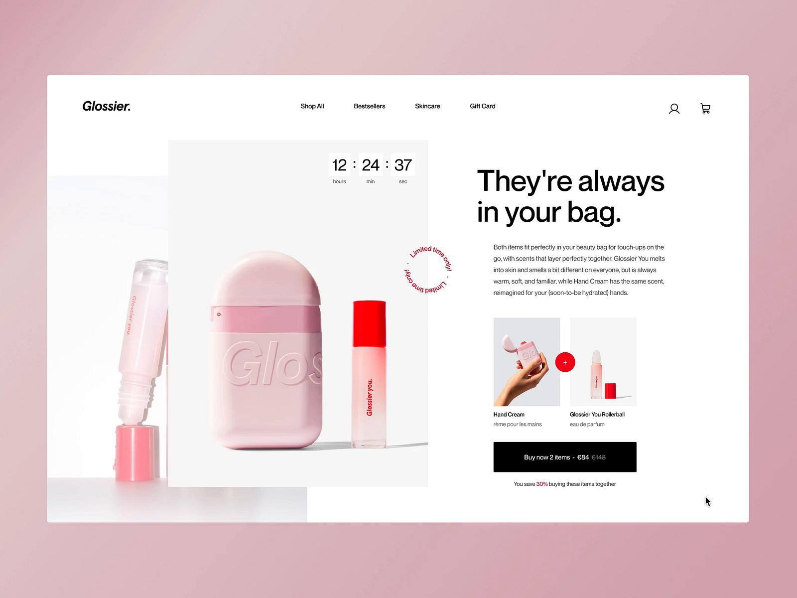 Glossier | promo page concept by Victoria Salamandra on Dribbble