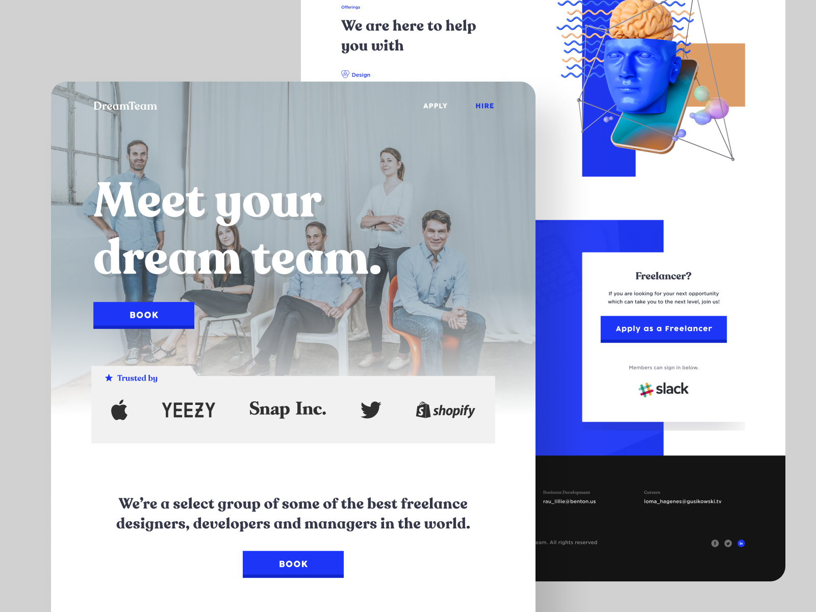 Minimal design agency's landing page. by Sanchit Sharma on Dribbble