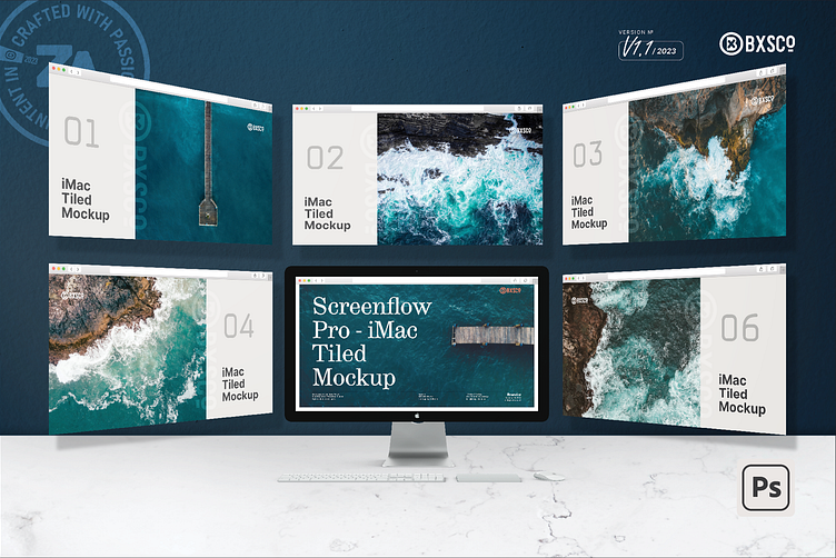 ScreenFlow Pro: iMac Tiled Mockup by Brendon McIntosh on Dribbble