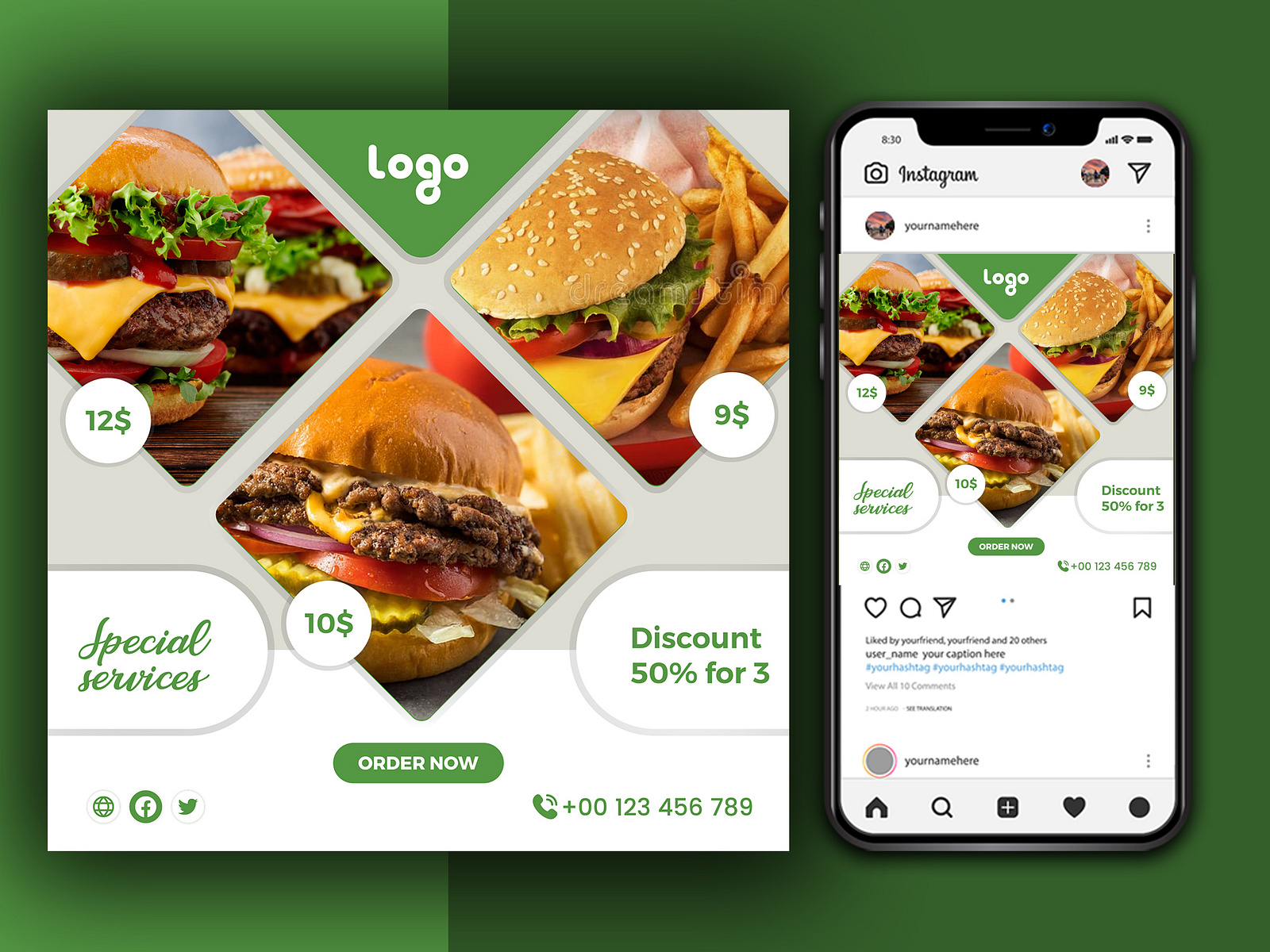 Social Media Design Template by Huzaifa Abir on Dribbble