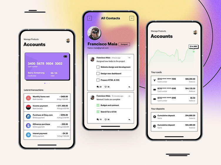 FinTech App based on Neo Brutalism UI design Kit by WhiteUI.Store on ...