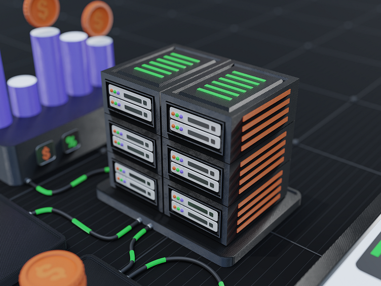 Connected Finance 3D illustration by Tisna Permadi for Uneric Studio on ...